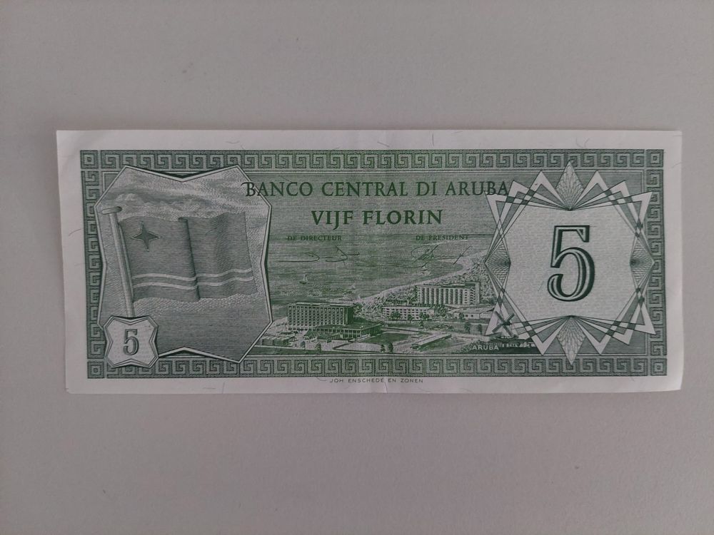 Banknote Aruba - Banco Central Di Aruba 5 Florin (Gebraucht) in Wil SG ...