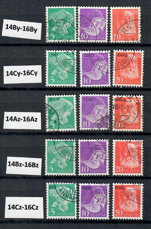 1935: 14-16By+Cy+Az+Bz+Cz Portomarken | Kaufen auf Ricardo