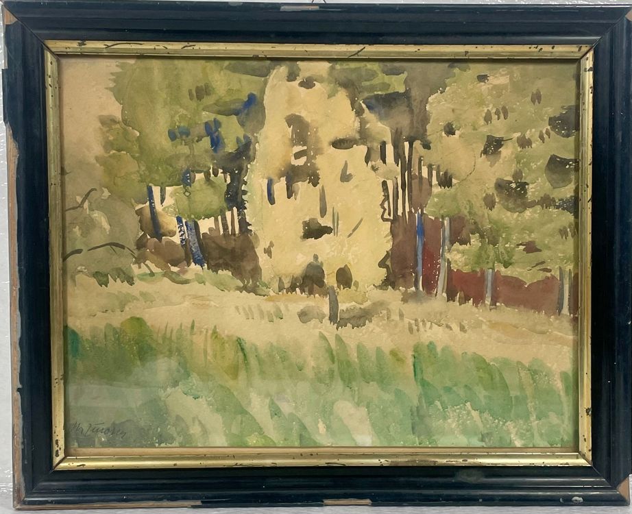 Antike Landschaft Aquarell unleserlich Signiert | Kaufen auf Ricardo