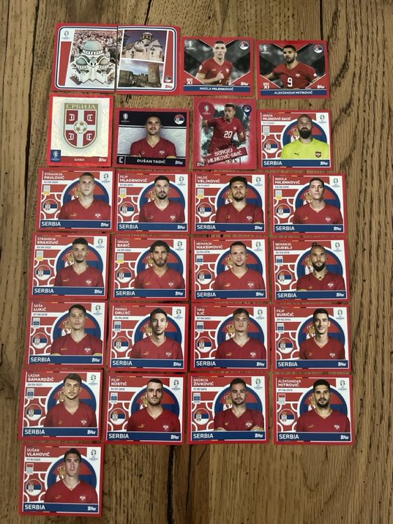 UEFA Euro 2024 Topps Sticker TEAM SRB KOMPLETT SRB P1- SRB21 | Kaufen ...