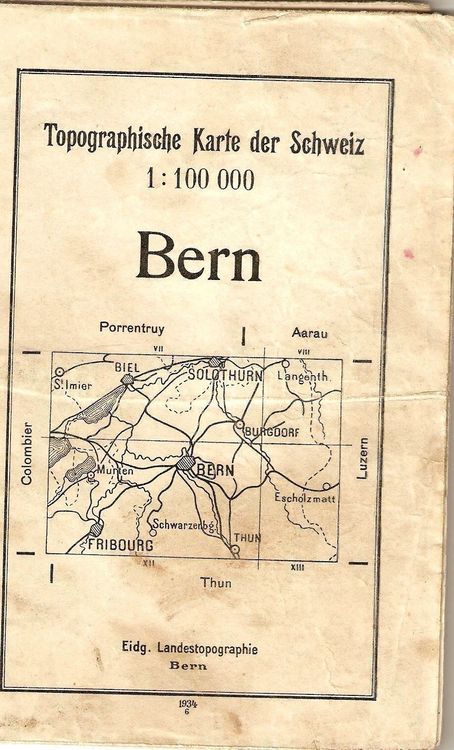 Bern 1 : 100'000. 1934 (Gebraucht) in Richterswil für CHF 5 – mit Lieferung auf Ricardo kaufen