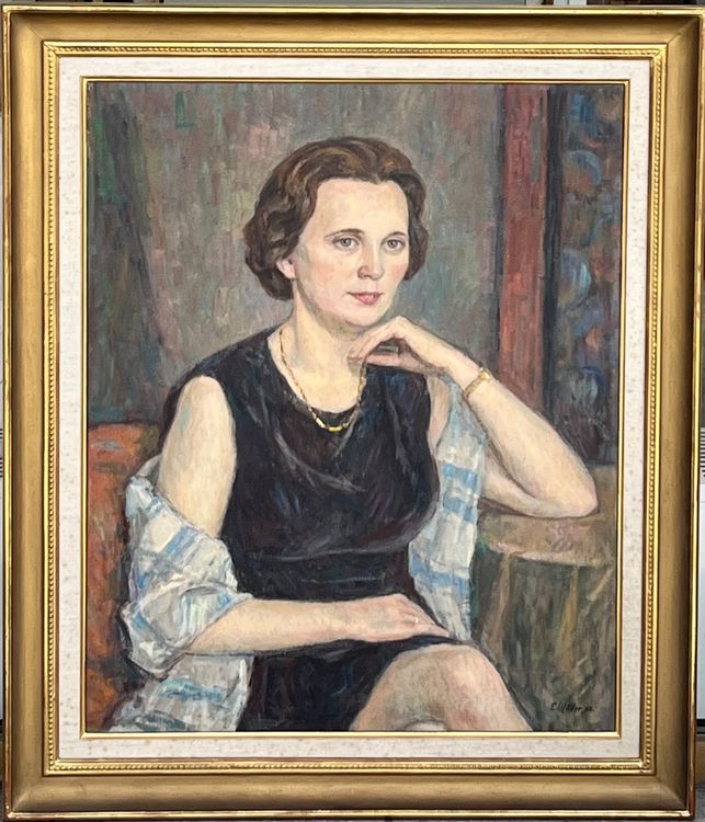 Ernst Müller-Göls (1902-2001) Grosse Damen Porträt Gemälde | Kaufen auf Ricardo