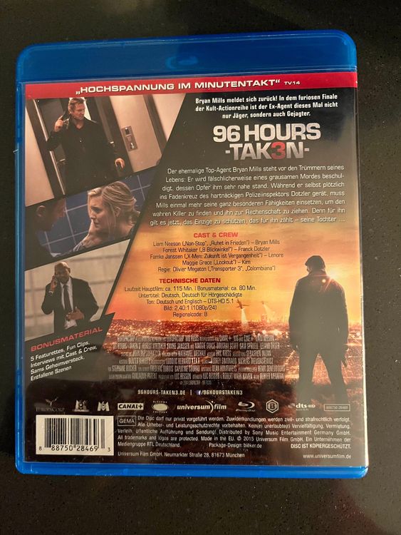 Liam Neeson - 96 Hours - TAK3N - Blu-ray (Neu (gemäss Beschreibung)) in ...