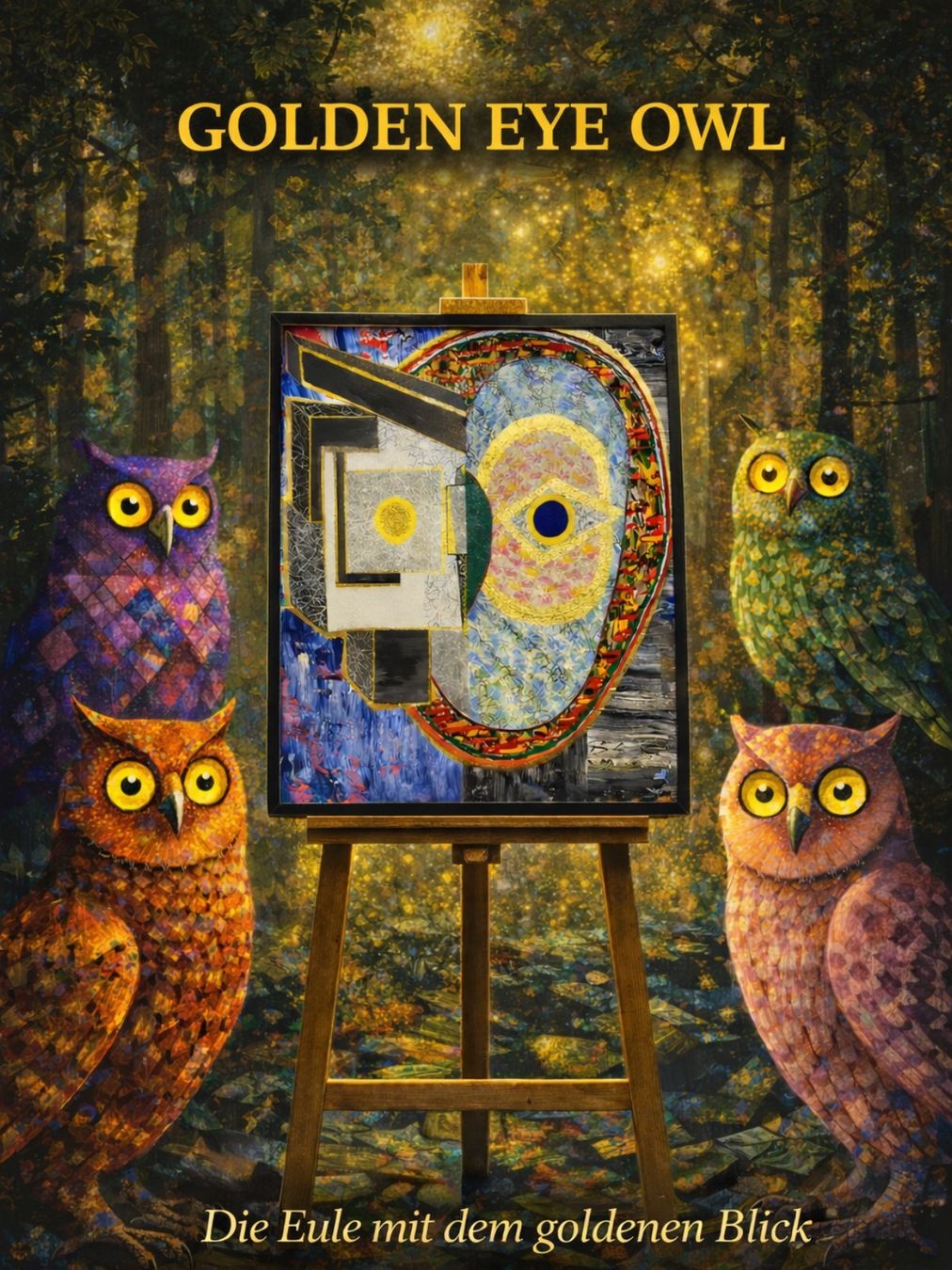 🦉 “Golden Eye Owl – Picasso-Spirit & Symbolic Power / Unik (Gebraucht ...