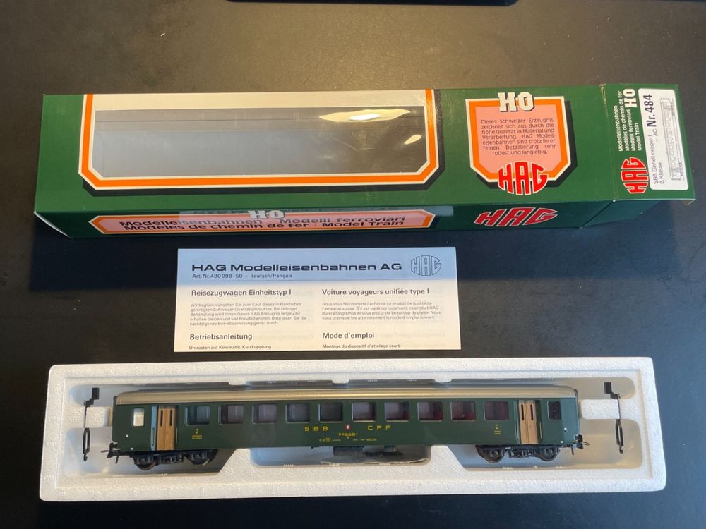 Hag SBB 2.Kl. Einheitswagen EW I (AC) No.484 unbespielt (Neu (gemäss Beschreibung)) in Spiegel b ...