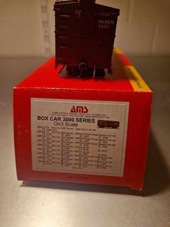 AMS On3 Box Car 3000 Series im Originalkarton (Neu (gemäss Beschreibung ...