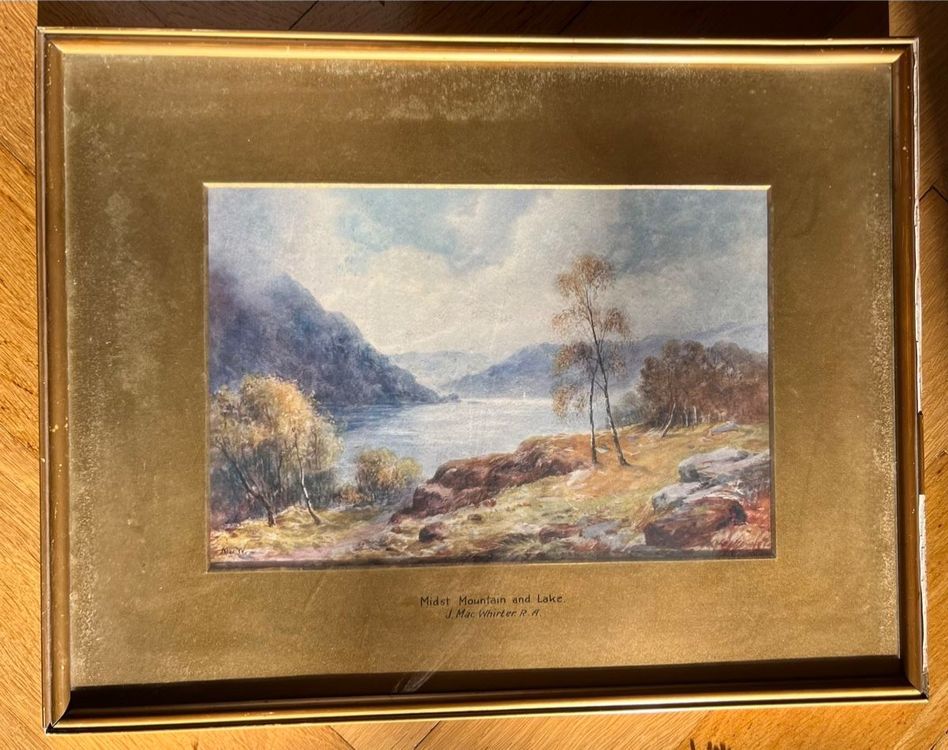 Druck J. Mc Whirter R.A. "Midst Mountain and Lake" gerahmt (Gebraucht) in Bern für CHF 1 – nur ...