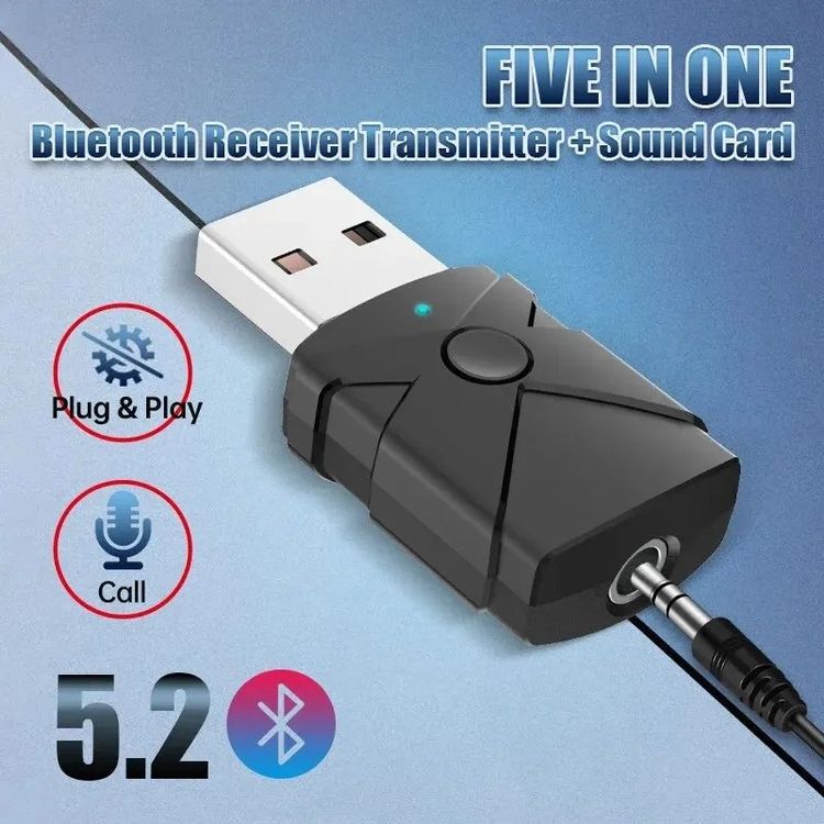 5in1 Bluetooth Audio Receiver & Transmitter + PC Soundkarte (Neu und ...