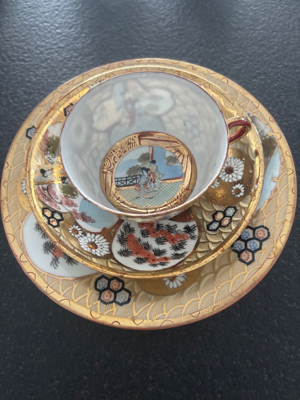 Japan Geisha Tee Porzellan Set Satsuma Samurai Tokio Edo (Gebraucht) in ...