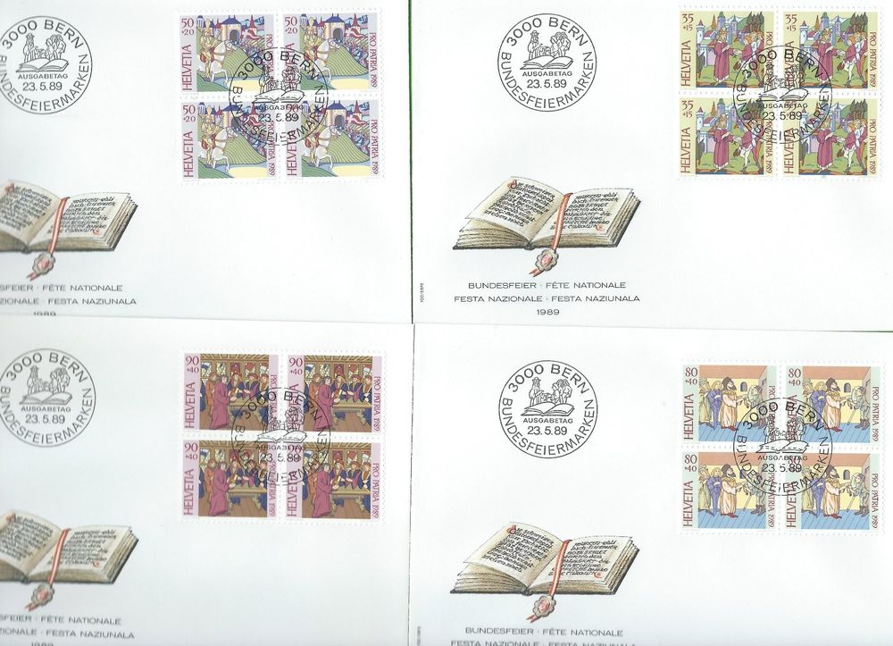B223-B226, 4 FDC mit 4er-Block (Gebraucht) in Zürich für CHF 5.5 – mit ...