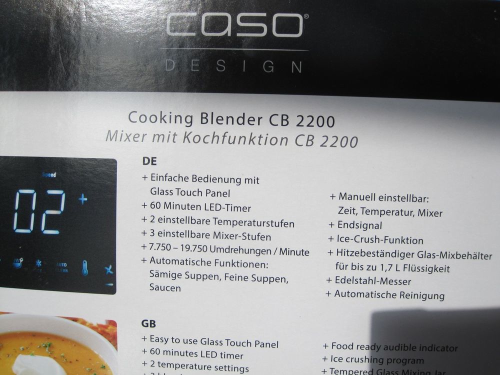 NEU Caso Design (Stand-)Mixer mit Kochfunktion & Ice-Crushen (Neu und originalverpackt) in Rafz ...