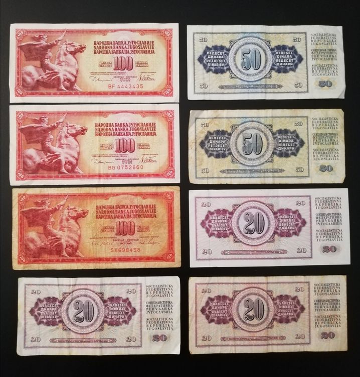 BANKNOTEN JUGOSLAWIEN JUGOSLAVIJA 100 50 20 DINAR (Gebraucht) in ...