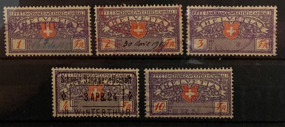 Fiskalmarken Effets de Change - Wechsel (höhere Werte) (Gebraucht) in Hunzenschwil für CHF 17.5 ...