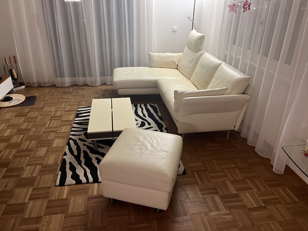 Elegante Intertime Ledercouch, creme-weiss, Top Zustand! (Gebraucht) in ...