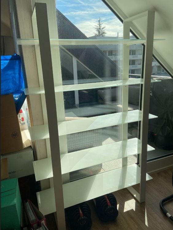 Interio Regal Weiss Metal & MilchGlass Wohnzimmer oder Büro | Kaufen ...