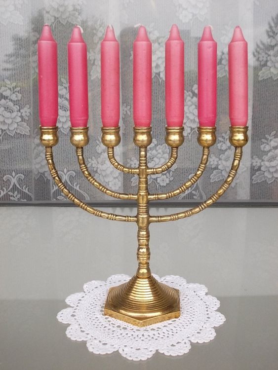 Alter original jüdischer David Bronze Kerzenständer *MENORA* (Gebraucht ...