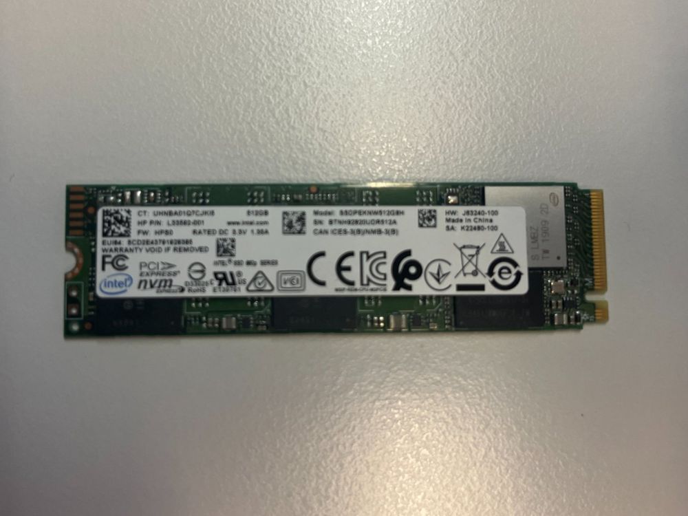 Intel M.2 SSD / 512 GB - NVMe (Gebraucht) in Thun für CHF 25 – mit ...