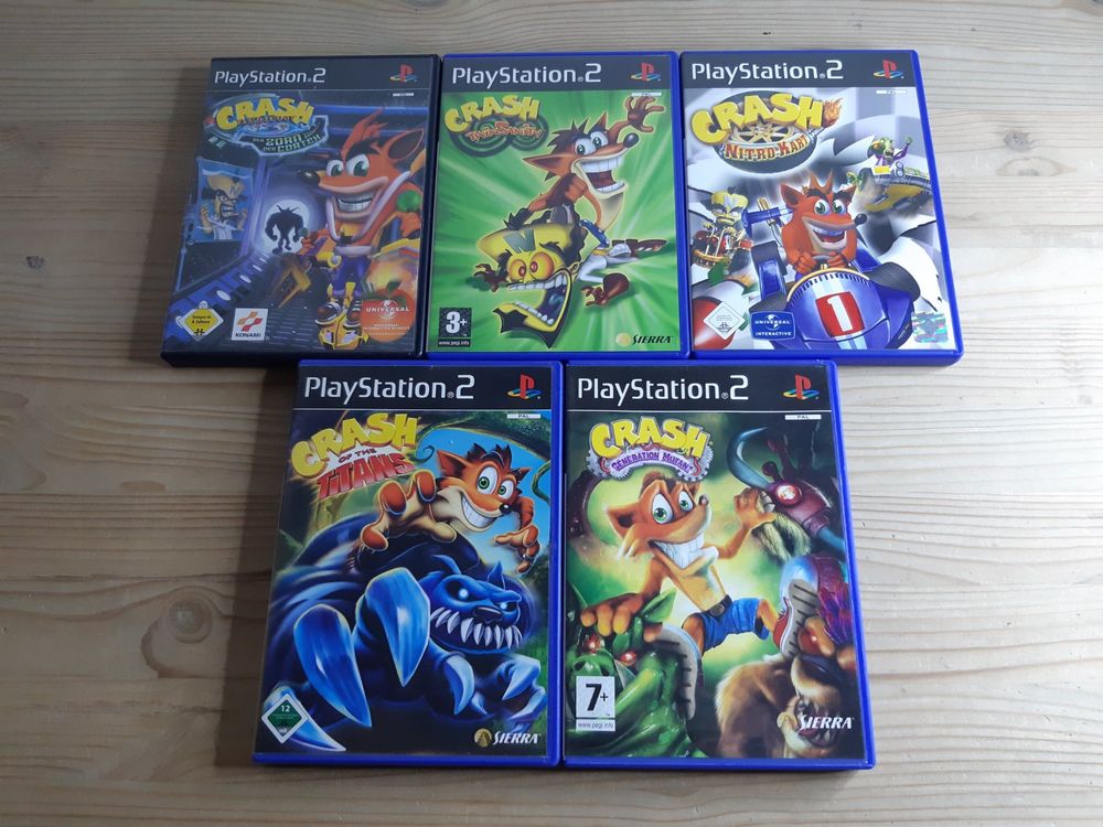 Crash Bandicoot PS2 Sammlung: 5 Playstation 2 Games im Set | Kaufen auf Ricardo