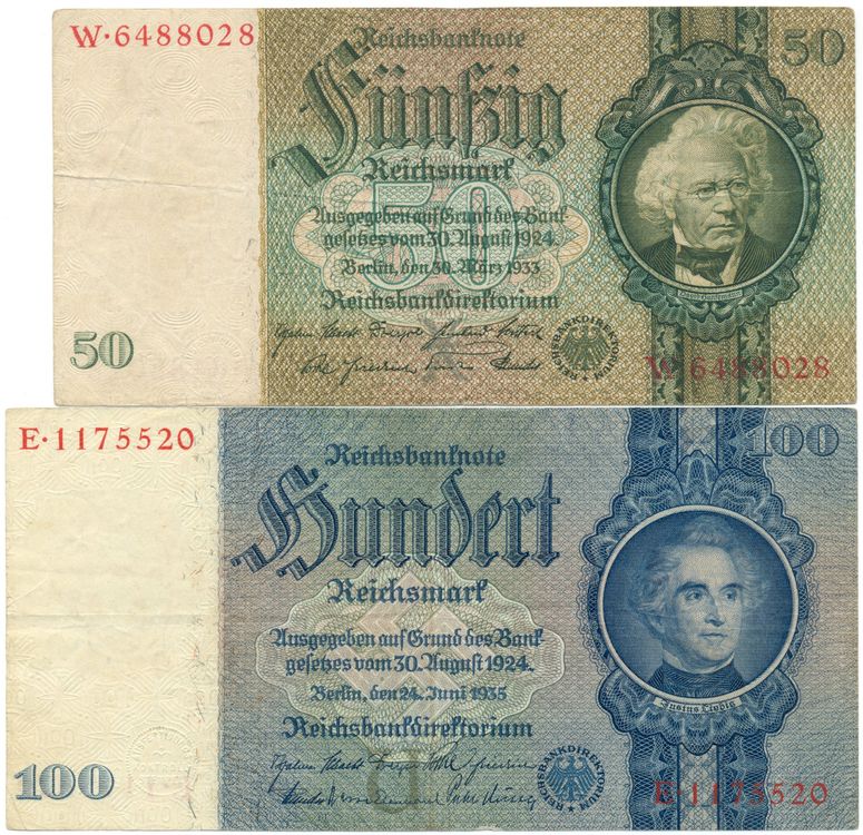 Deutschland 50 Mark 1933 + 100 Mark 1935 | Kaufen auf Ricardo