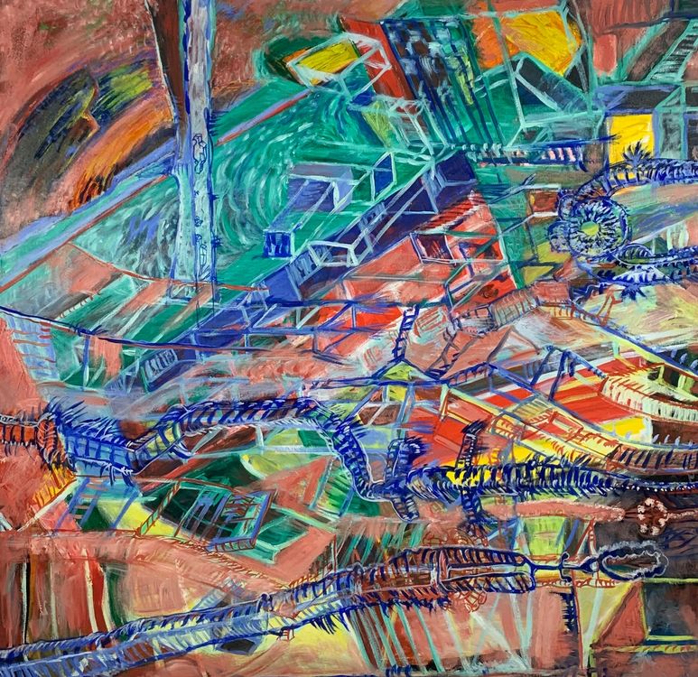 Claudio Valto (1982-2006) grosses Abstraktes Gemälde | Kaufen auf Ricardo