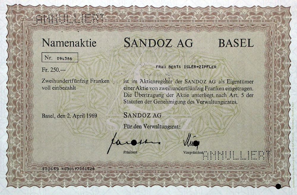 Sandoz AG , Basel - 1969 | Kaufen auf Ricardo