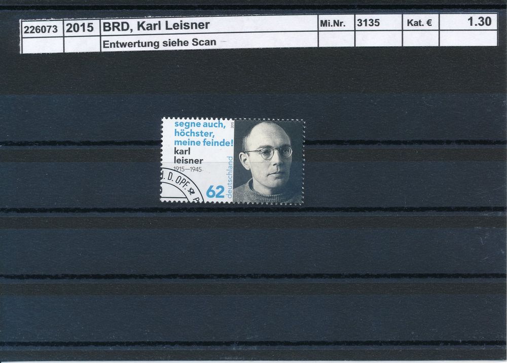2015 Deutschland, Karl Leisner (Gebraucht) in Winterthur für CHF 1 ...