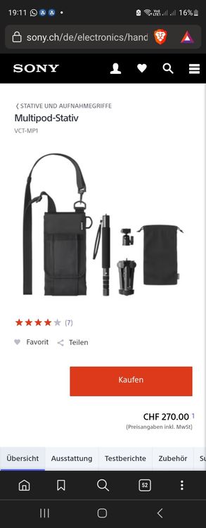 Sony Multipod Stativ VCT-MP1, Stativ (Gebraucht) in Basel für CHF 63 – mit Lieferung auf Ricardo ...