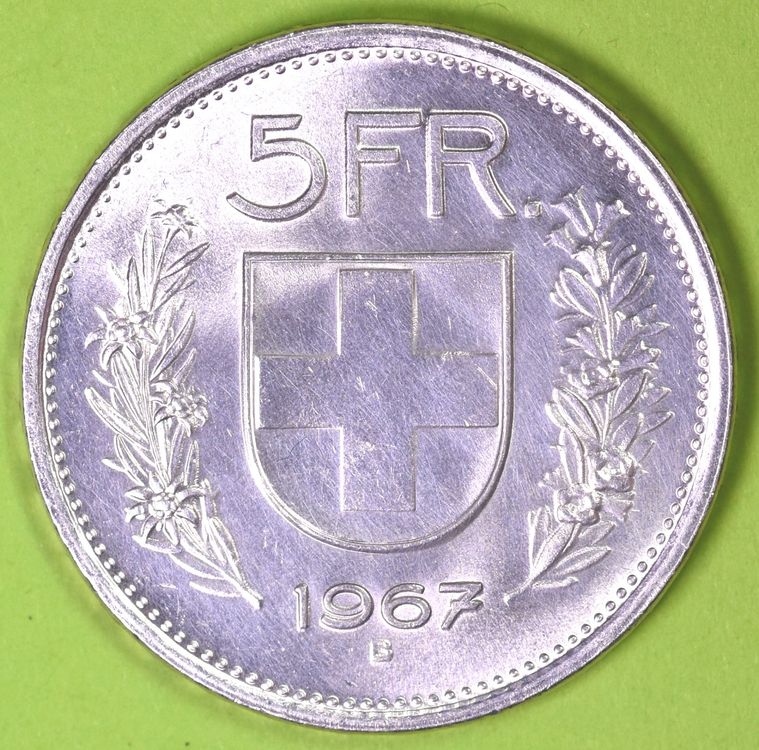 1967 / FR. 5.00 - MÜNZE, natürlich noch in SILBER | Kaufen auf Ricardo