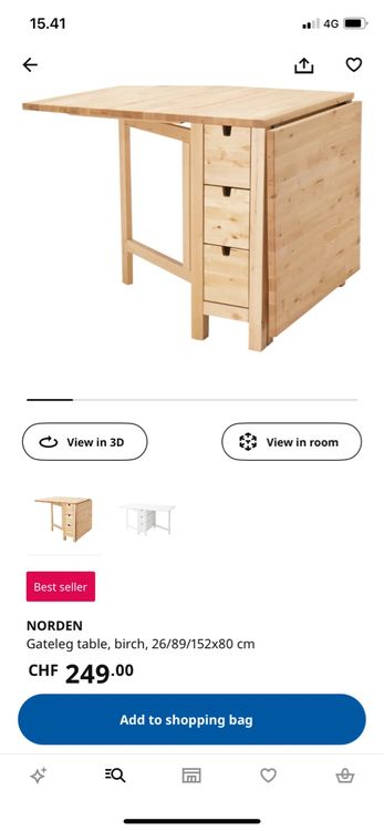 Almost new NORDEN table from Ikea | Kaufen auf Ricardo