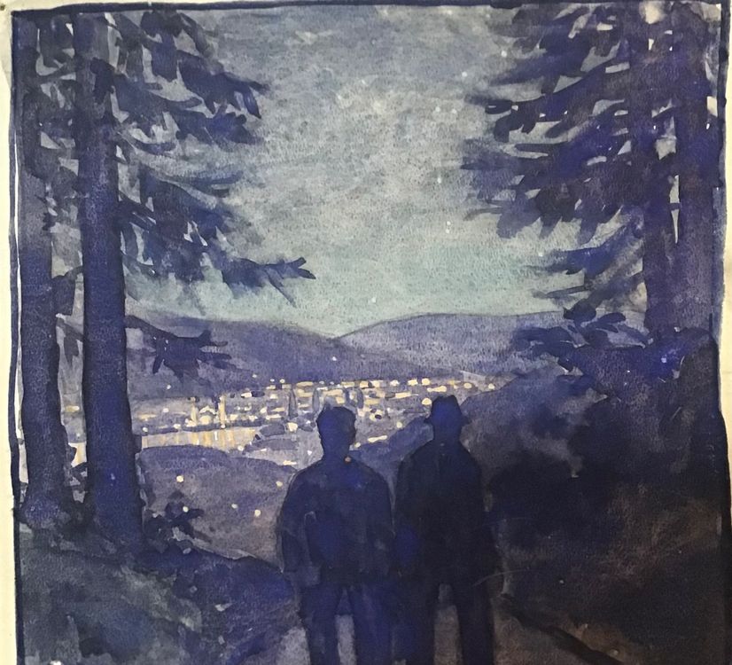 Bruno HESSE (1905-1999) Aquarell von Wanderer (Gebraucht) in für CHF 40 ...