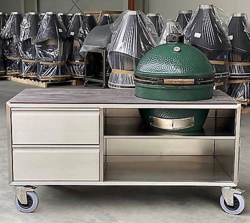 Mobile INOX Anrichte für Big Green Egg & Co, Massanfertigung (Neu und ...
