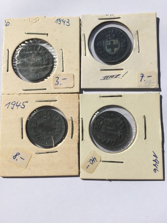 4 2-Rappen Stücke 1934 1944 1945 1946 | Kaufen auf Ricardo