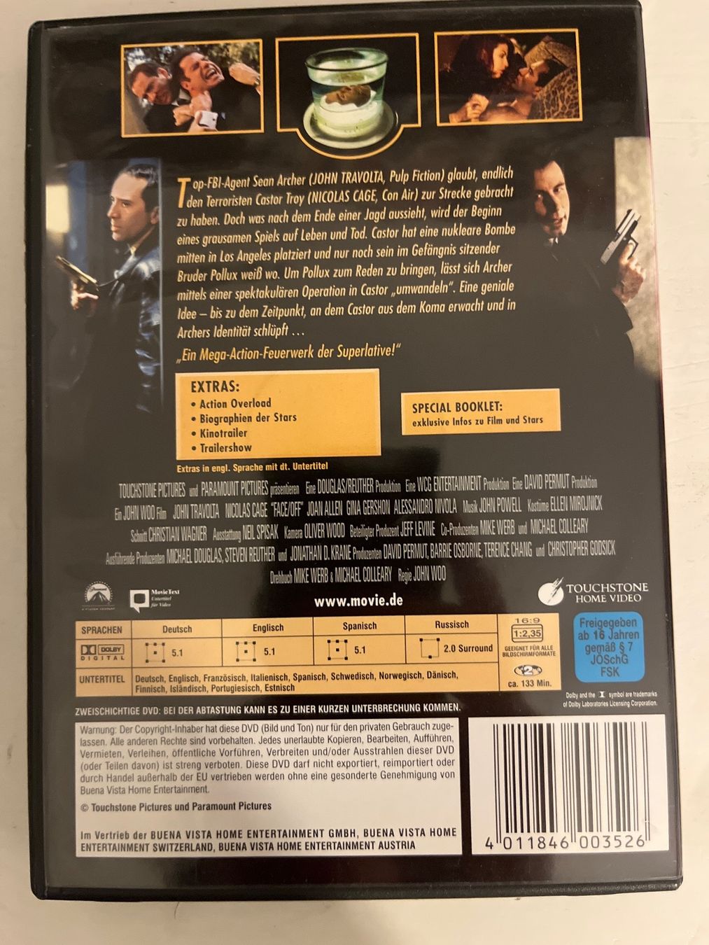 Im Körper des Feindes FACE/OFF (1997) DVD - Travolta / Cage (Neu ...