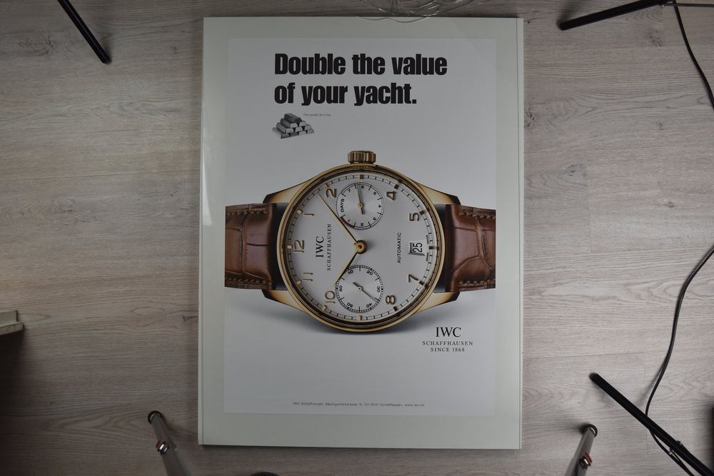 Original IWC Poster Reklame Automatic Uhr 7 Days Gold rar! | Kaufen auf ...