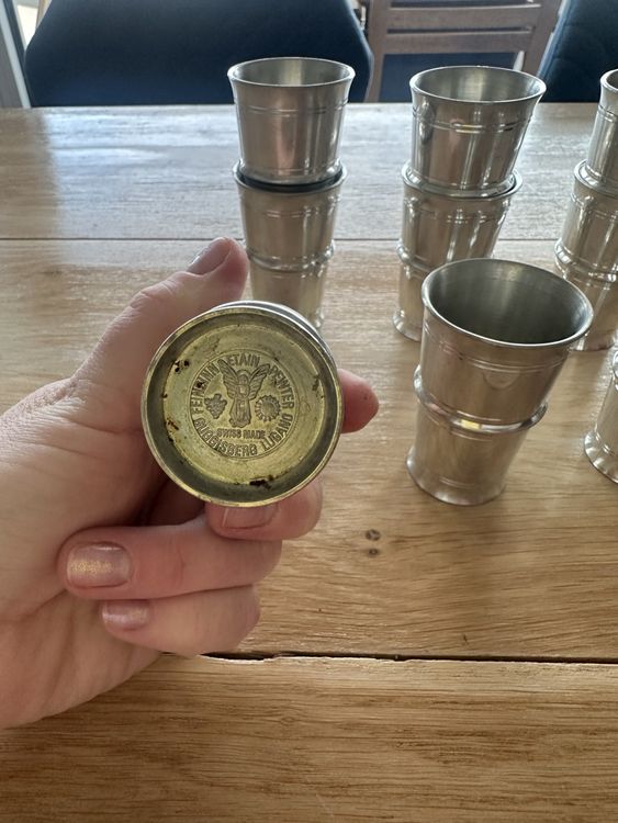 Pewter Shot Glasses Set - Swiss Made - Circulo BSI 1986 (Neu (gemäss ...