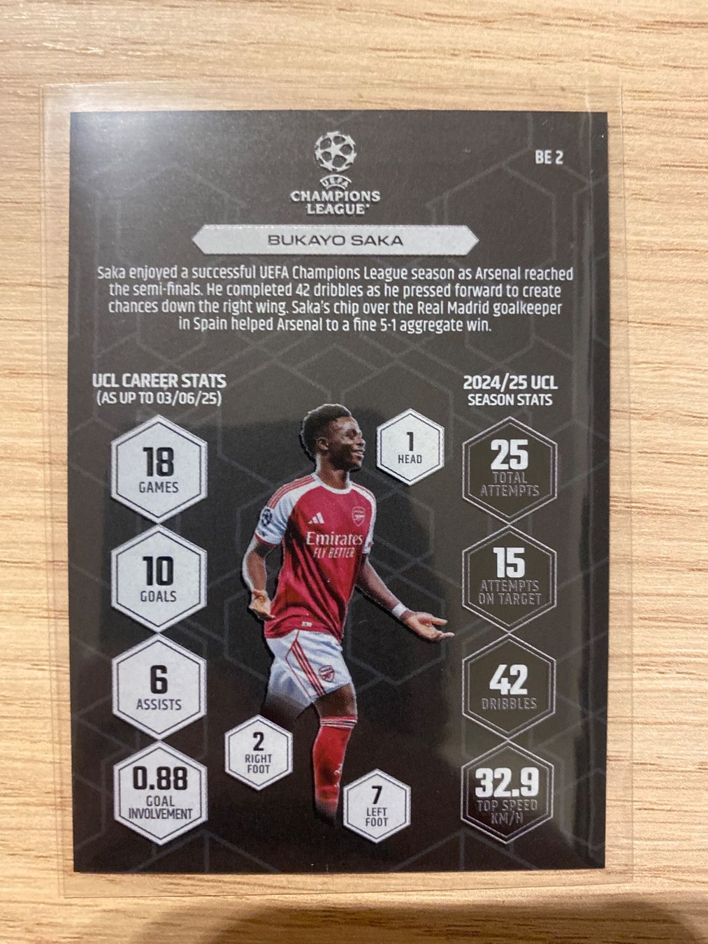 Topps Match Attax 25/26 Black Edge Saka BE2 (Neu (gemäss Beschreibung ...