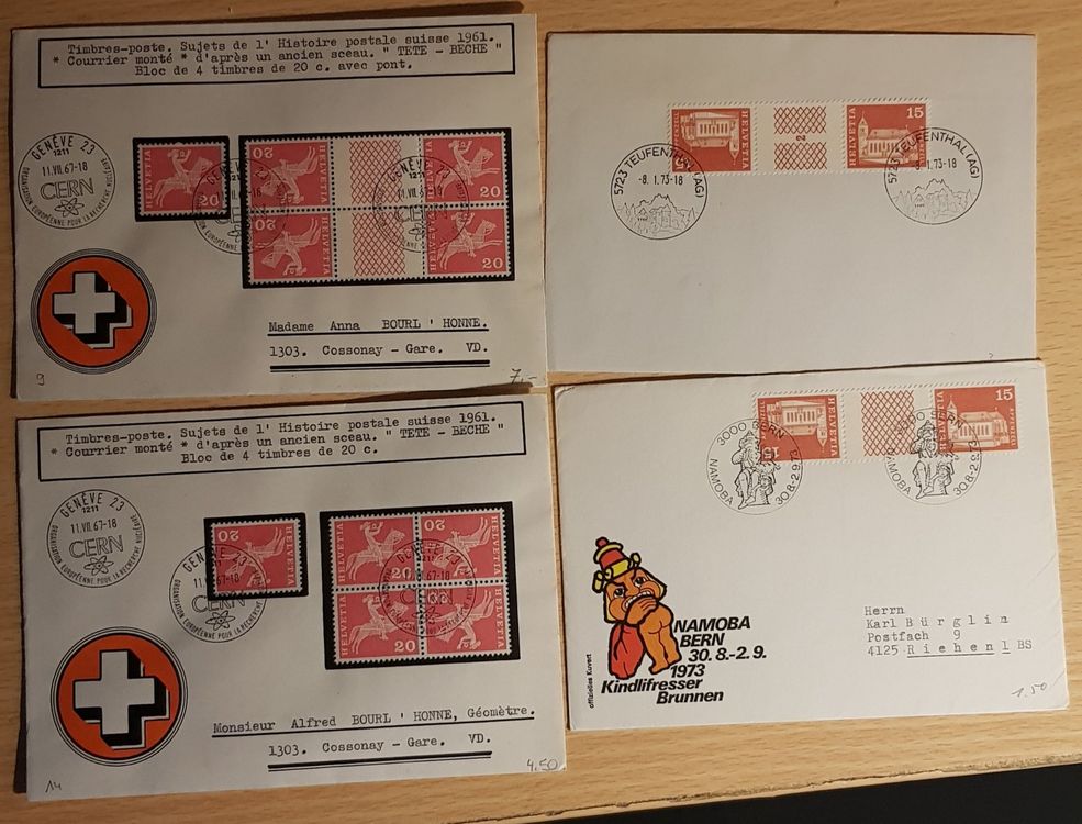 Historische Briefe mit Briefmarken Kehrdrucke 1967 (Gebraucht) in Marbach LU für CHF 18 – nur ...