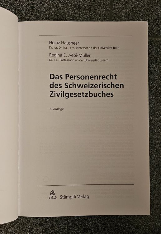 Das Personenrecht des Schweizerischen Zivilgesetzbuches, 5 | Kaufen auf ...