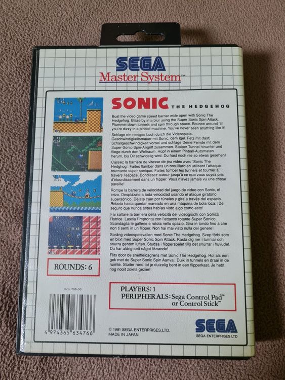 Sonic the Hedgehog SEGA Master System (Gebraucht) in Ebertswil für CHF ...