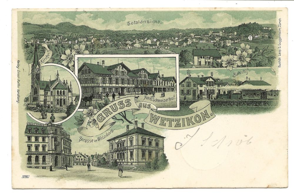 Gruss aus Wetzikon (ZH) Hotel Schweizerhof - Litho - 1902 | Kaufen auf Ricardo