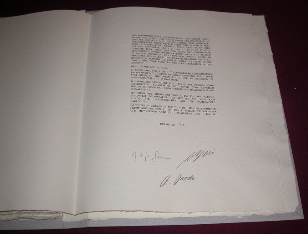 Hans Erni Liebesspiegel Gonin Lausanne Livre (Gebraucht) in Puidoux für ...