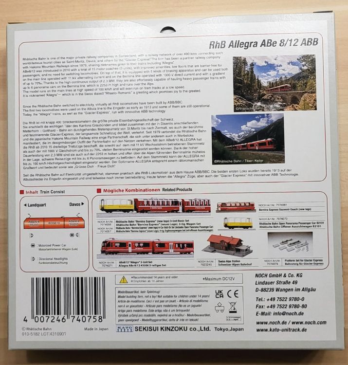 Kato/Noch 7074075 RhB Allegra 3510 "ABB" (Neu und originalverpackt) in ...