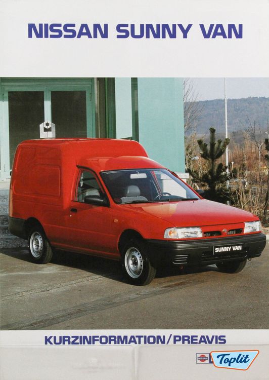 ORIGINAL NEUWAGEN FLYER - NISSAN SUNNY VAN 1.6 - Y10L - 1992 | Kaufen ...