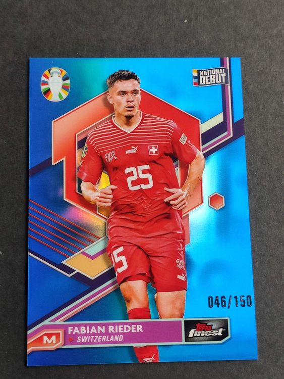Fabian Rieder Debut Finest Blue Refractor /150 Rookie Card (Gebraucht ...