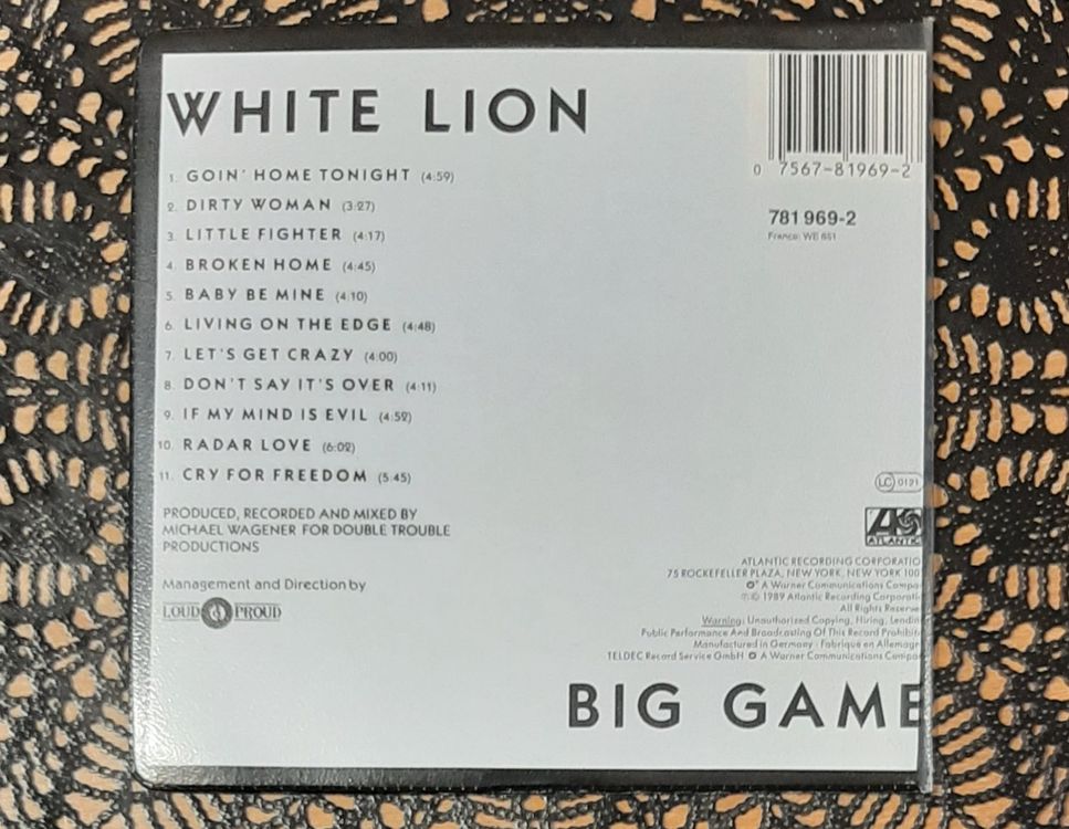 White Lion - Big Game, USA Hardrock CD 1989 (Gebraucht) in Schönenberg ...