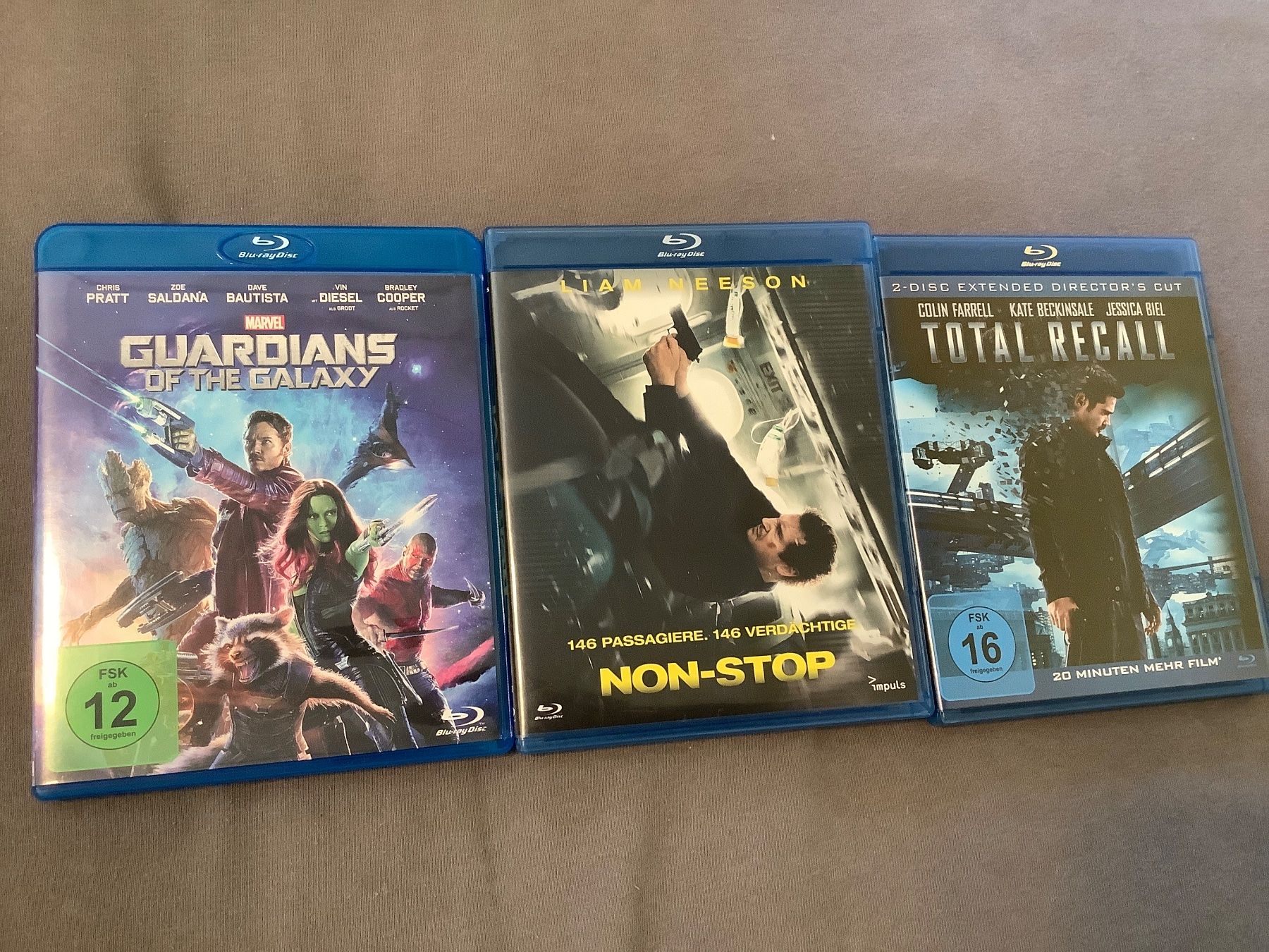GUARDIANS OF THE GALAXY, TOTAL RECALL, NON-STOP, 3 Blue-Ray (Gebraucht ...