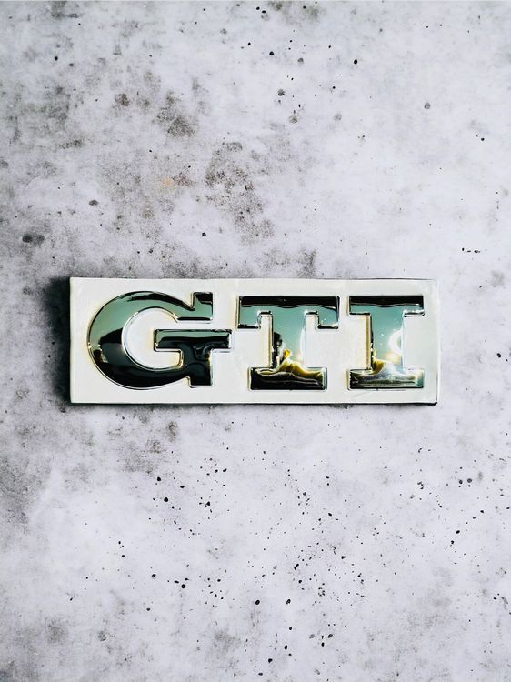 VW GTI Emblem Schriftzug Logo aus Metall NEU in Chrom (Neu und ...