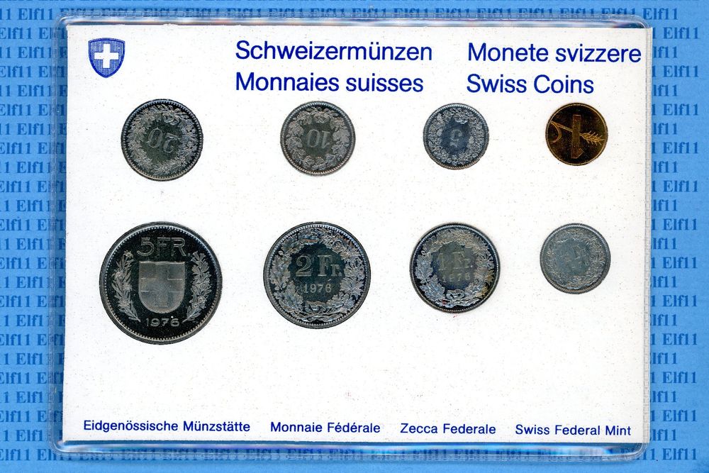 CHF-Münzsatz 1976 stgl Jahrgangssatz (Neu und originalverpackt) in Widnau für CHF 39 – mit ...