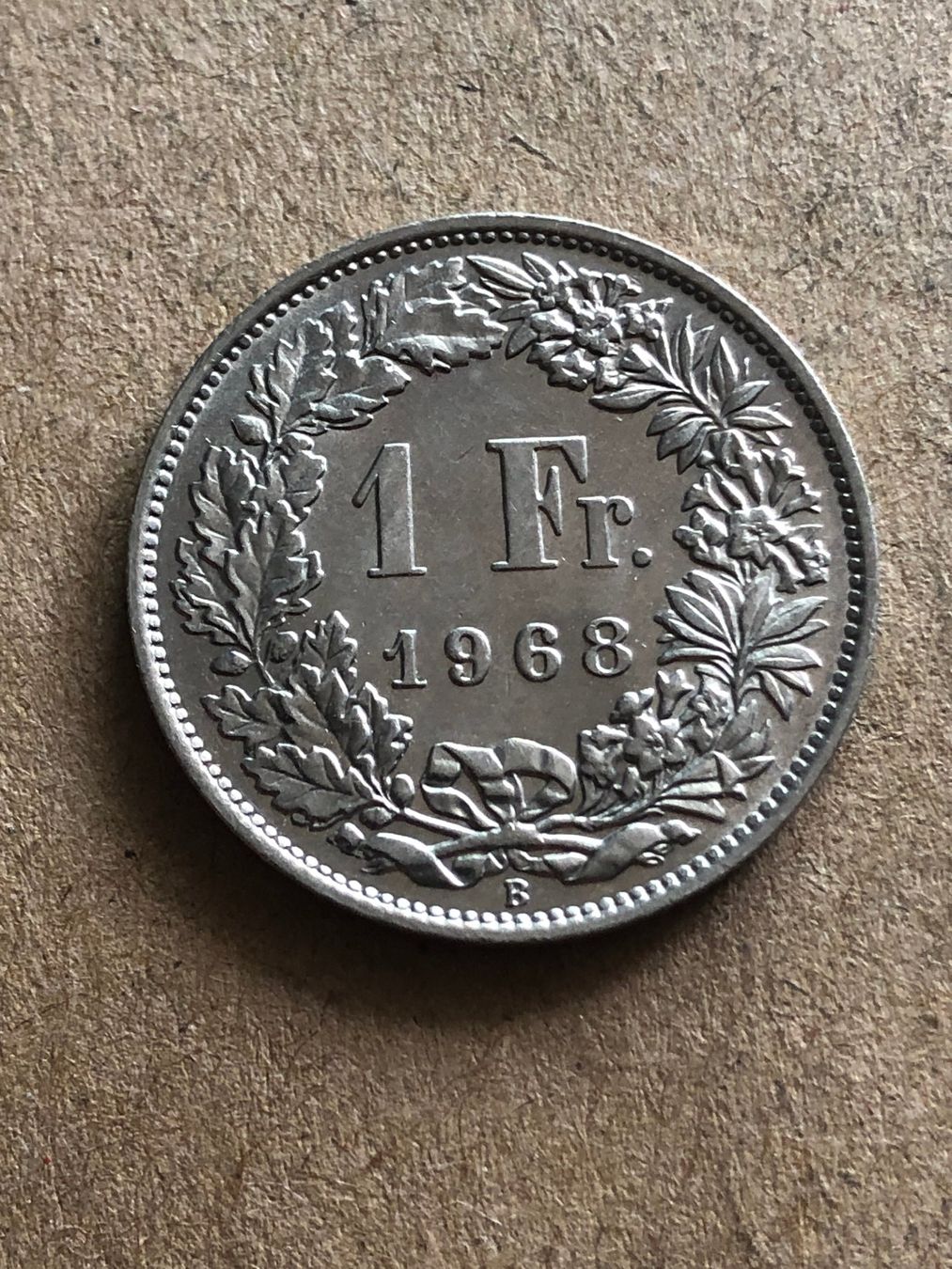 Schweizer 1 Franken Münze, Jahrgang 1968, Top Zustand! (Gebraucht) in ...
