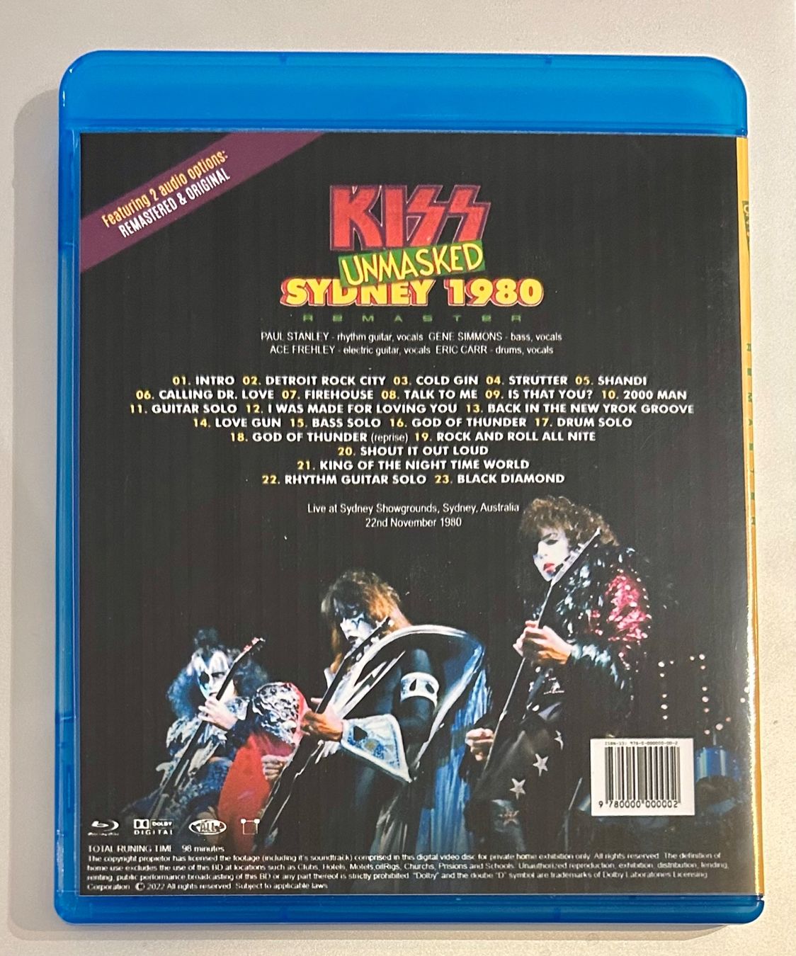 KISS „Unmasked Tour Sidney 1980“ BLURAY (Neu (gemäss Beschreibung)) in ...